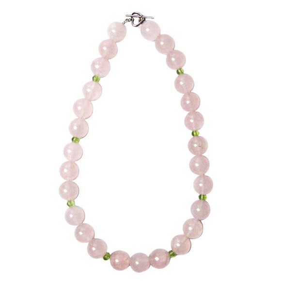 Jewelry | Tigerstars Handcrafted Jumbo Quartz Pink Rose Beads Necklace ...